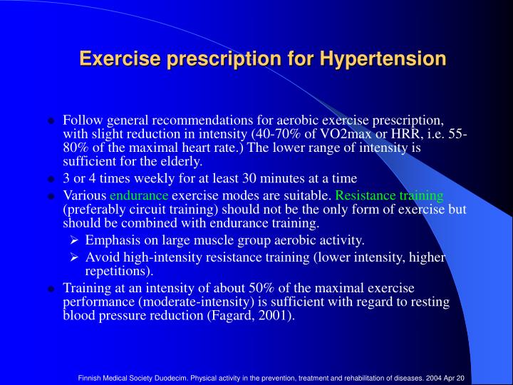 PPT - Exercise Prescription for Cardiovascular disease PowerPoint ...