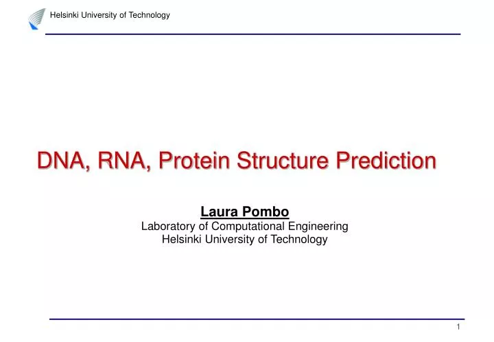 PPT - DNA, RNA, Protein Structure Prediction PowerPoint Presentation ...