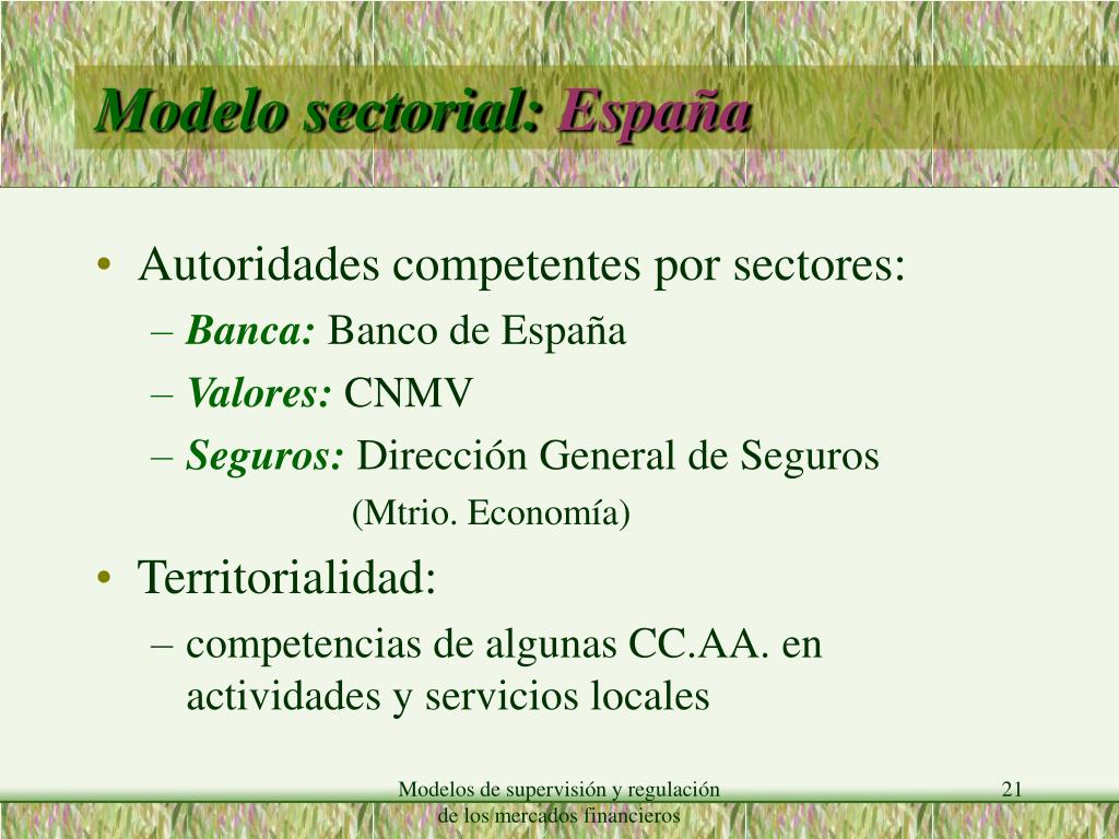 PPT - MODELOS DE SUPERVISIÓN Y REGULACIÓN DE LOS MERCADOS FINANCIEROS ...