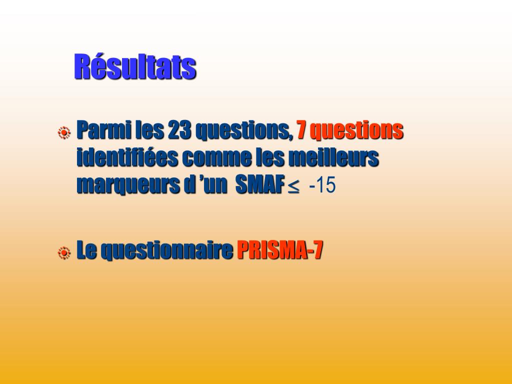 PPT - PRISMA-7 : Un outil de repérage pour identifier les personnes ...