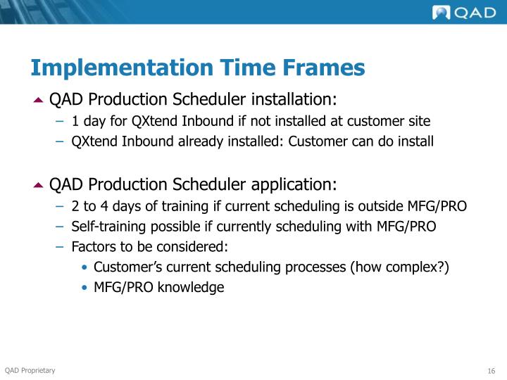 PPT - QAD Production Scheduler: Improved Decision Making with Better ...
