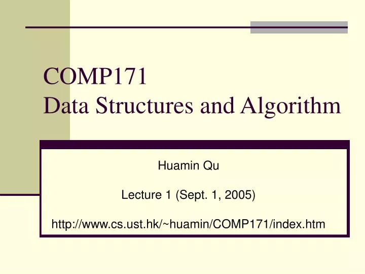Ppt Comp171 Data Structures And Algorithm Powerpoint Presentation