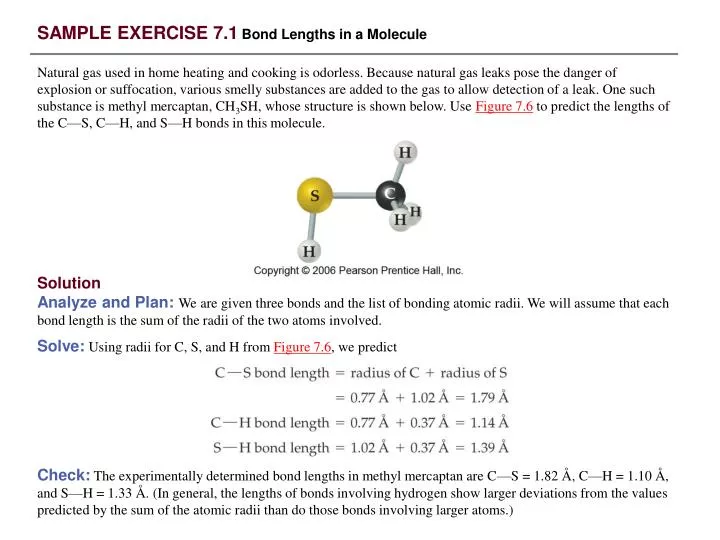 PPT - SAMPLE EXERCISE 7.1 Bond Lengths in a Molecule PowerPoint ...