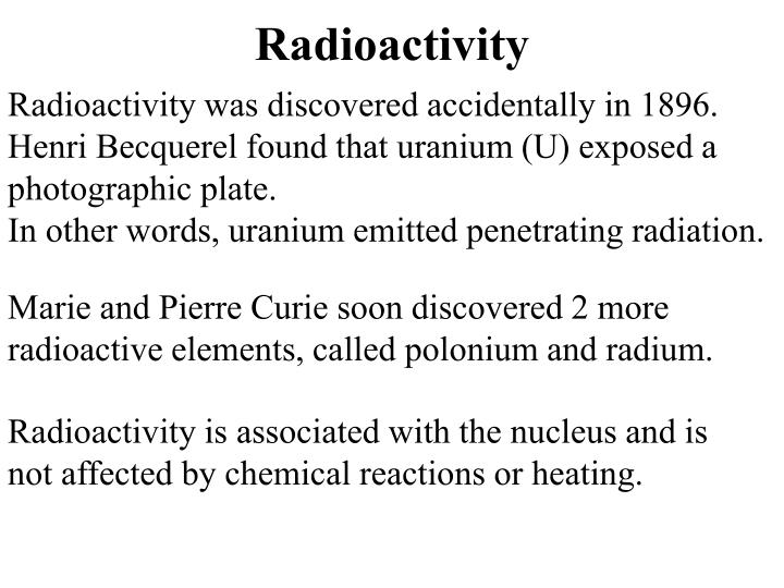 PPT - Lecture 26 Atomic Structure and Radioactivity PowerPoint ...