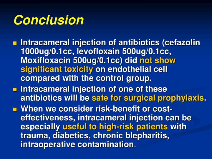 PPT - Effects of Intracameral Moxifloxacin, Levofloxacin, and Cefazolin ...