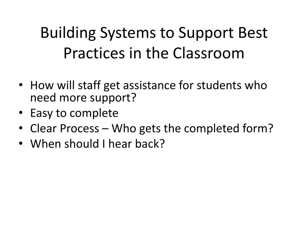 PPT - Designing Classroom Systems: The Role of the Leadership Team ...