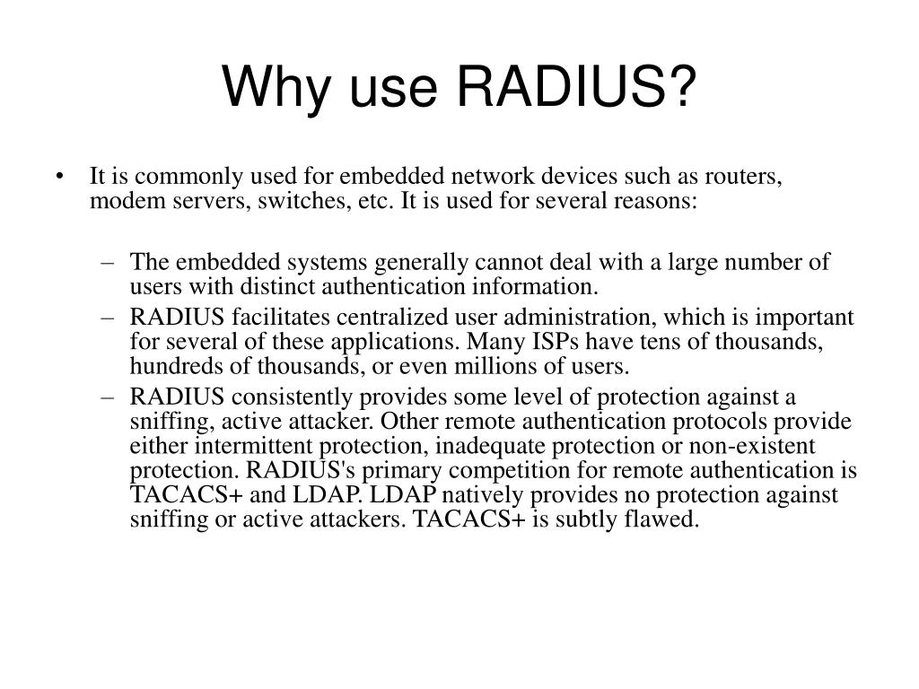 PPT - Authentication servers: RADIUS TACACS+ PowerPoint Presentation ... PPT - Authentication servers: RADIUS TACACS+ PowerPoint Presentation ...