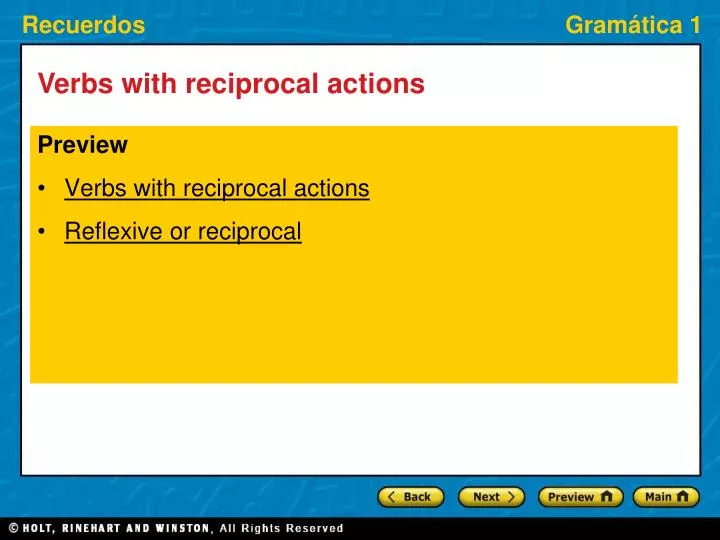 PPT - Verbs with reciprocal actions PowerPoint Presentation, free ...