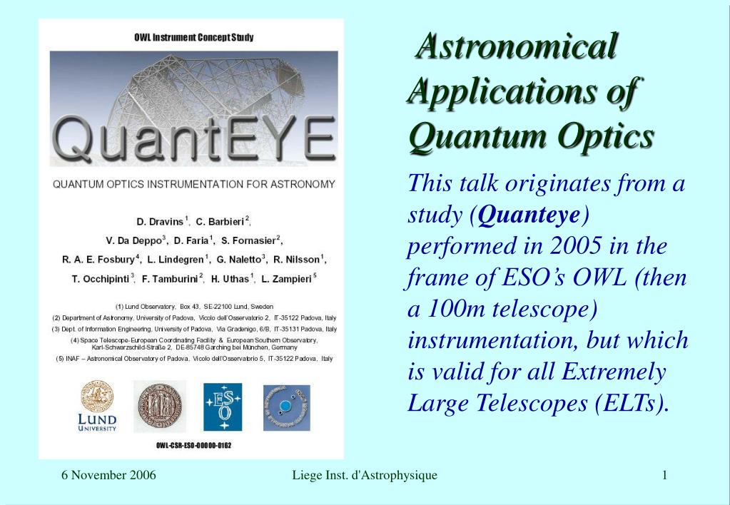 PPT - Astronomical Applications of Quantum Optics PowerPoint ... PPT - Astronomical Applications of Quantum Optics PowerPoint ...
