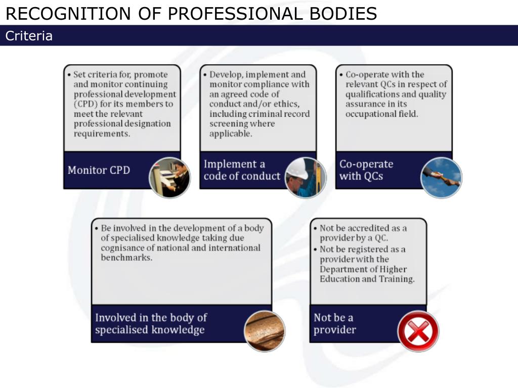 PPT - Policy and criteria for Recognising a professional body and for ...