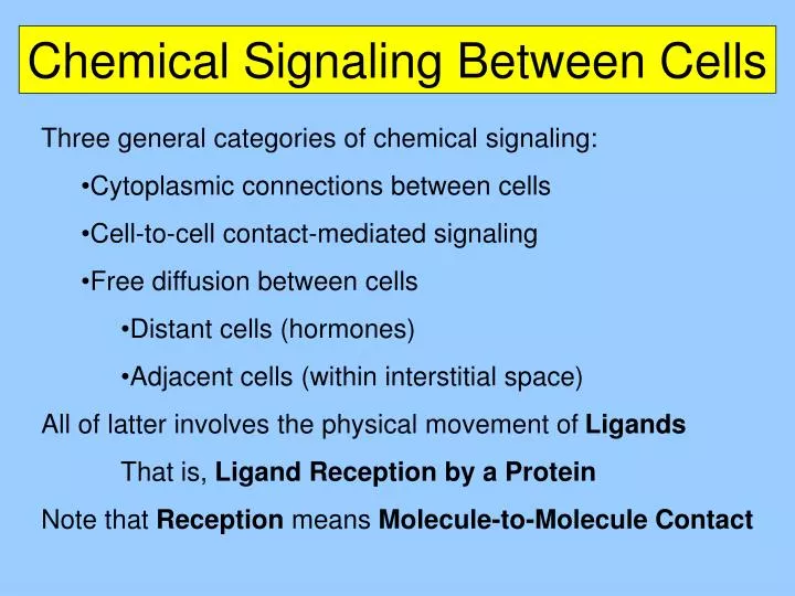 PPT - Chemical Signaling Between Cells PowerPoint Presentation, free ...
