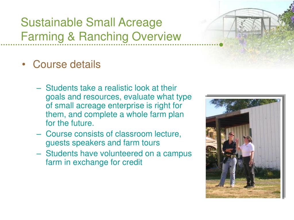 Ppt Opportunities For Sustainable Agriculture Awareness Education