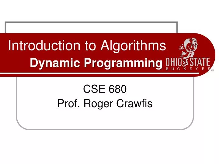 Ppt Introduction To Algorithms Dynamic Programming Powerpoint Presentation Id498104