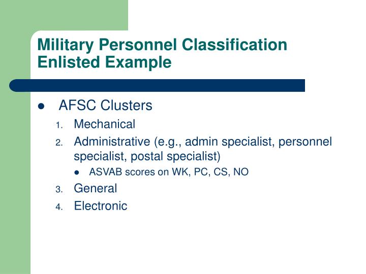 PPT - Military Psychology: Personnel Selection, & Classification ...