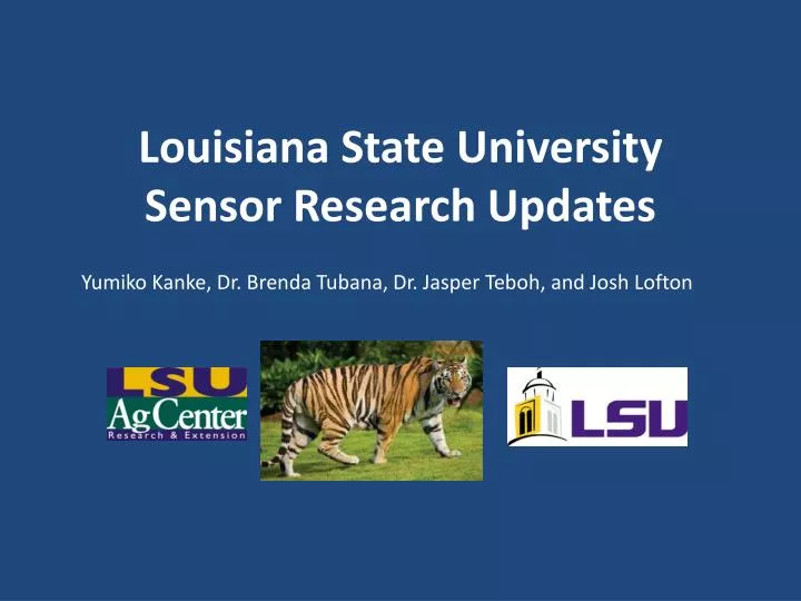 PPT - Louisiana State University Sensor Research Updates PowerPoint ...