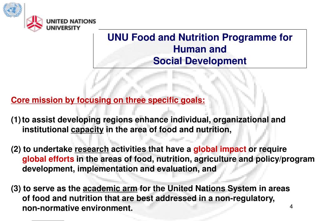 PPT - United Nations University Food and Nutrition Programme for Human ...