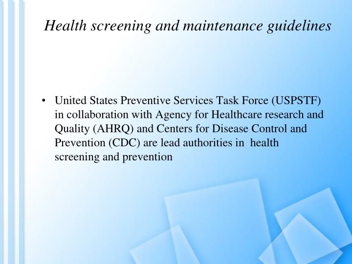 PPT - Routine Health Screening PowerPoint Presentation - ID:499317