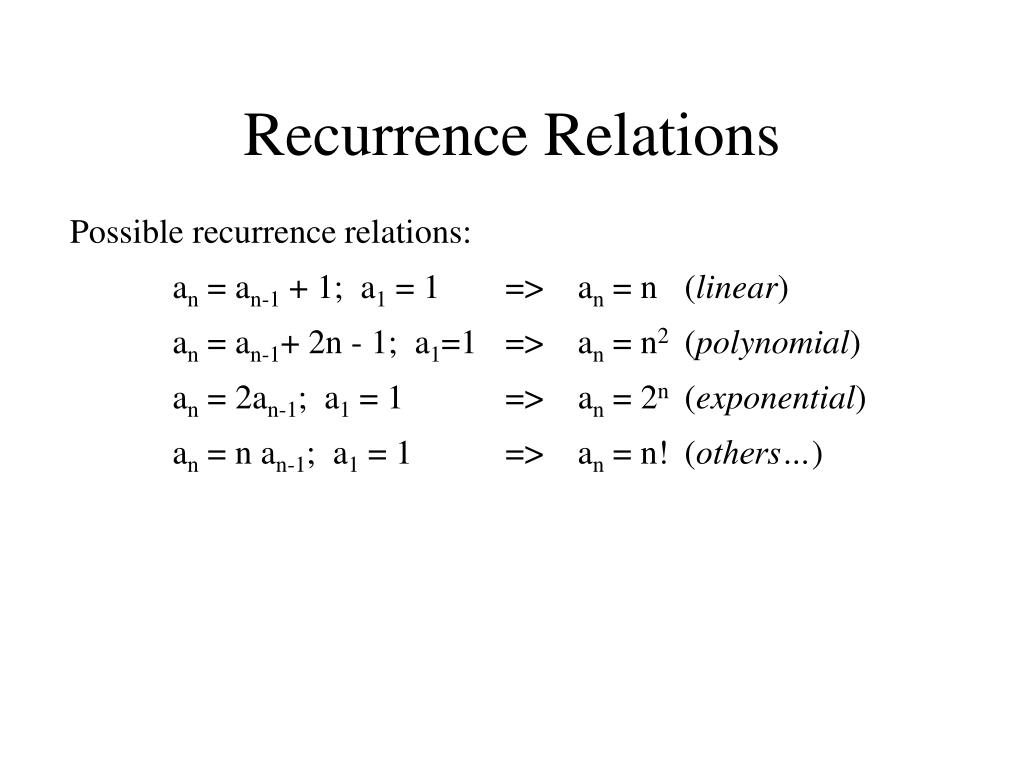 Ppt Recurrence Relations Powerpoint Presentation Free Download Id