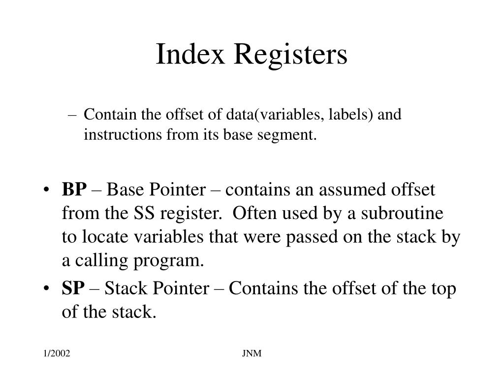 PPT - Registers of the 8086/80286 PowerPoint Presentation, free ...