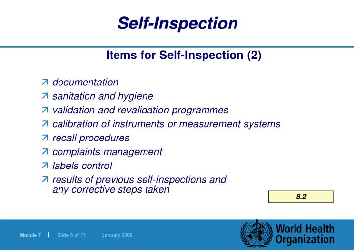 PPT - Self-Inspection and quality audits PowerPoint Presentation - ID ...