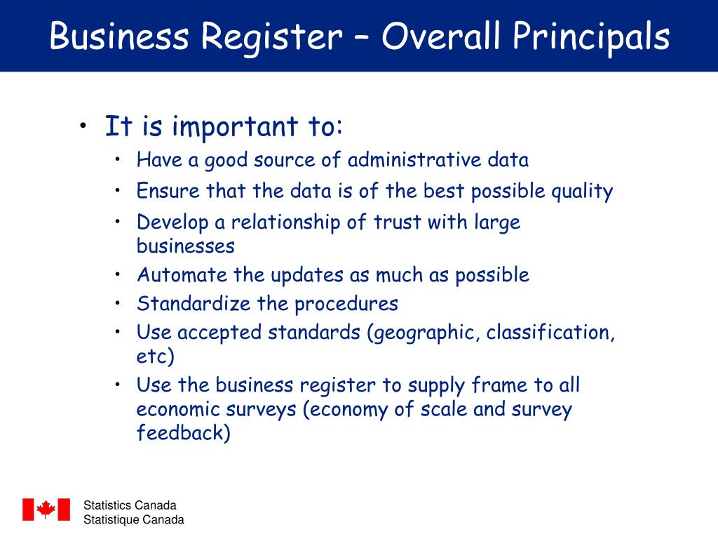 PPT - The Canadian Business Register PowerPoint Presentation, free ...