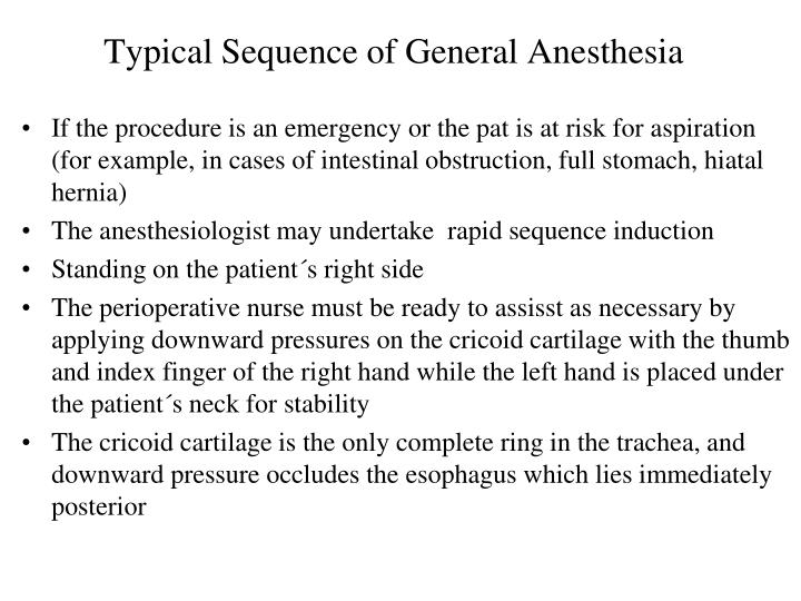 PPT - Typical Sequence of General Anesthesia PowerPoint Presentation ...