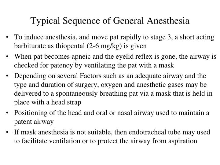 PPT - Typical Sequence of General Anesthesia PowerPoint Presentation ...