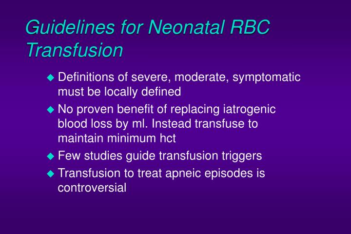 PPT - Pediatric Transfusion Risks and Guidelines PowerPoint ...
