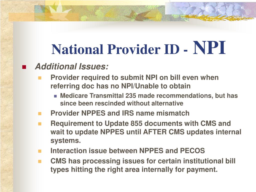 PPT - Transactions, Code Sets and Identifiers (NPI) Update PowerPoint ... PPT - Transactions, Code Sets and Identifiers (NPI) Update PowerPoint ...