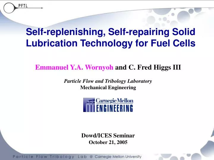 PPT - Self-replenishing, Self-repairing Solid Lubrication Technology ...