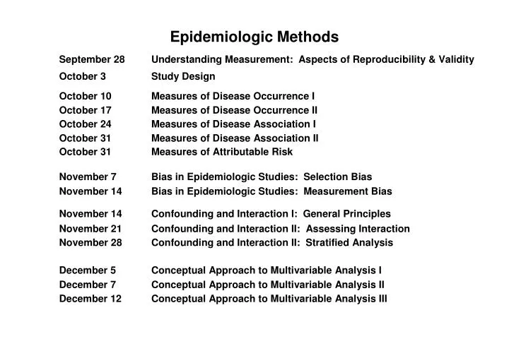 PPT - Epidemiologic Methods PowerPoint Presentation, free download - ID ...