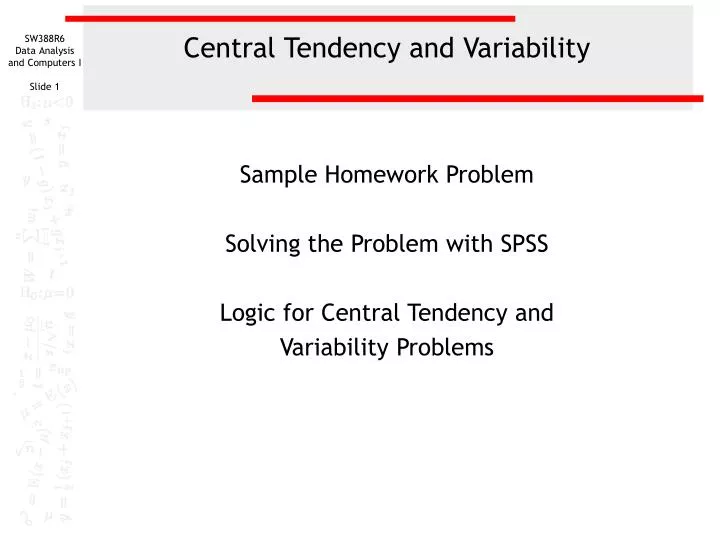 PPT - Central Tendency and Variability PowerPoint Presentation, free ...