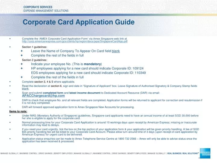 PPT - Corporate Card Application Guide PowerPoint Presentation, free ...