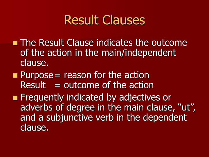 PPT - Result Clauses PowerPoint Presentation - ID:503511