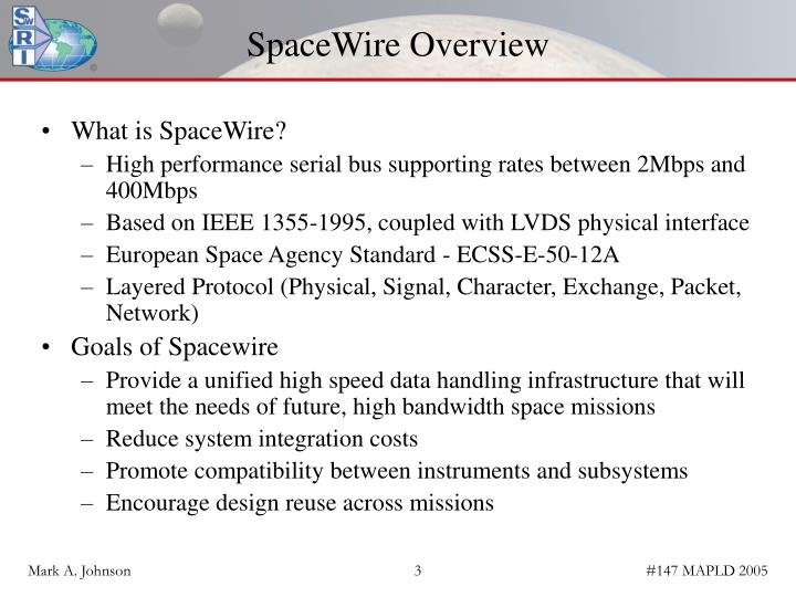 PPT - Design of a Reusable SpaceWire Link Interface for Space Avionics ...