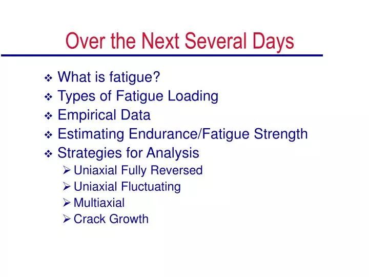 PPT - Over the Next Several Days PowerPoint Presentation, free download ...
