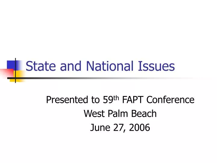 PPT - State and National Issues PowerPoint Presentation, free download ...