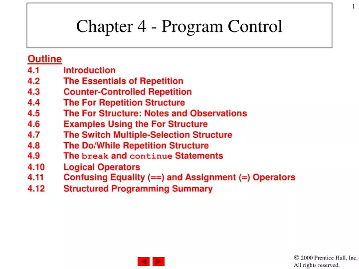 PPT - Chapter 4 - Program Control PowerPoint Presentation, free ...