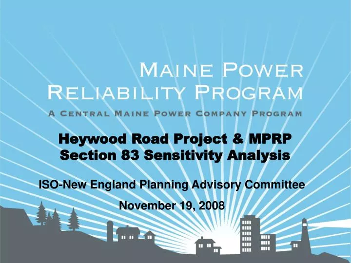 PPT - Heywood Road Project & MPRP Section 83 Sensitivity Analysis PowerPoint Presentation - ID ...