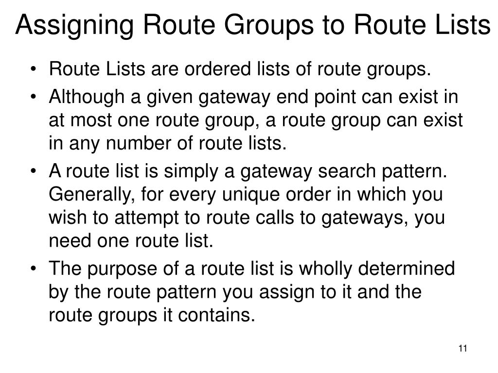 PPT - Route Lists and Route Groups PowerPoint Presentation, free ...