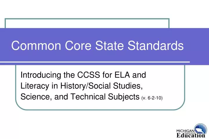 PPT - Common Core State Standards PowerPoint Presentation, free ...