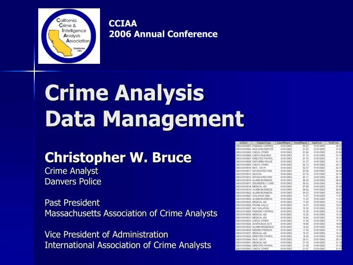 PPT - Crime Analysis Data Management PowerPoint Presentation, free ...