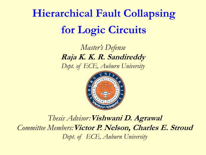 Ppt Hierarchical Fault Collapsing For Logic Circuits Powerpoint