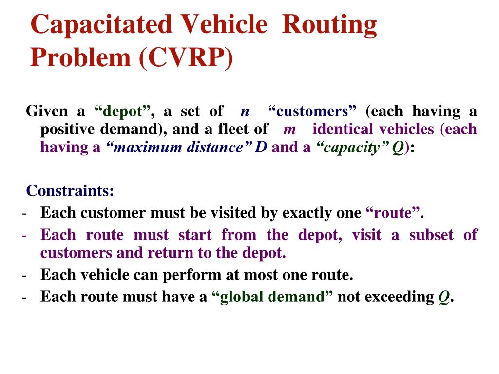 Ppt Integer Linear Programming Refining Procedures For Vehicle Routing Problems Paolo Toth