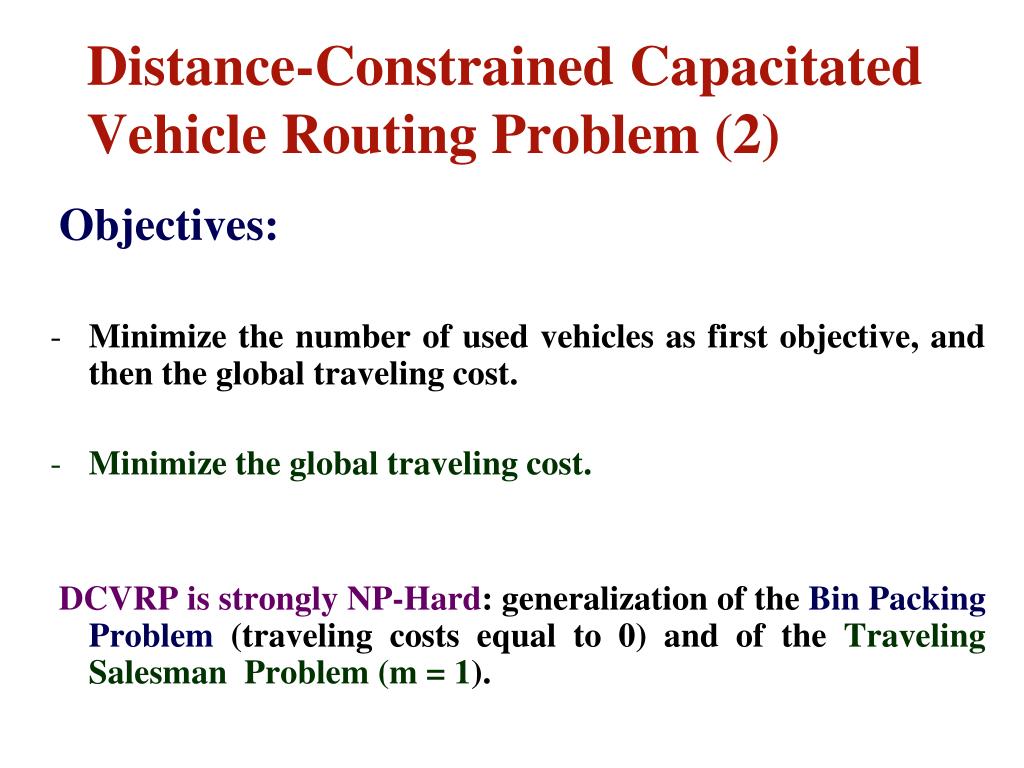Ppt Integer Linear Programming Refining Procedures For Vehicle Routing Problems Paolo Toth