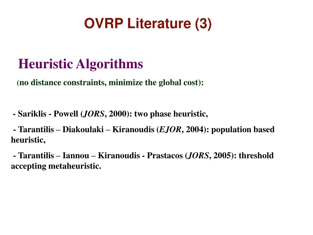 Ppt Integer Linear Programming Refining Procedures For Vehicle Routing Problems Paolo Toth