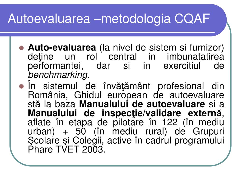 PPT - Metodologia de asigurare a calitatii î n î nvatamantul ...
