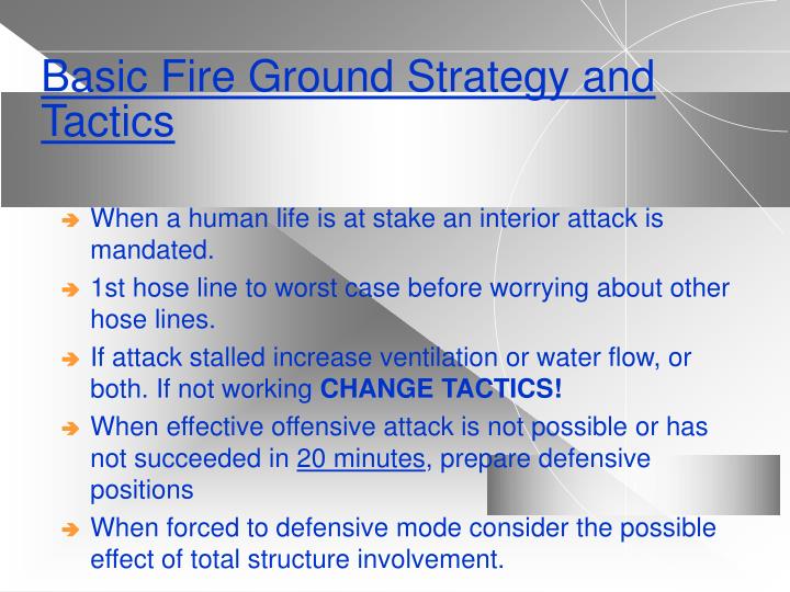 PPT - FIRE GROUND STRATEGY AND TACTICS PowerPoint Presentation - ID:510025