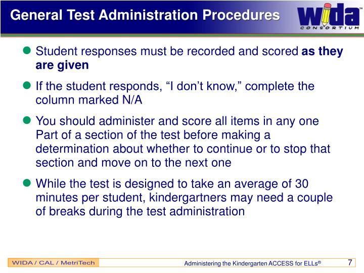 PPT - Administering the Kindergarten ACCESS for ELLs ® PowerPoint ...