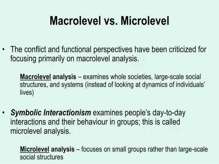 PPT - Macrolevel vs. Microlevel PowerPoint Presentation, free download ...